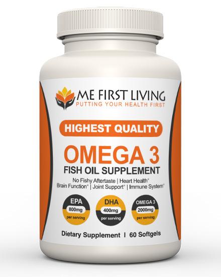 Buy Omega 3 Fish Oil, 2000 MG Omega 3 - Me First Living